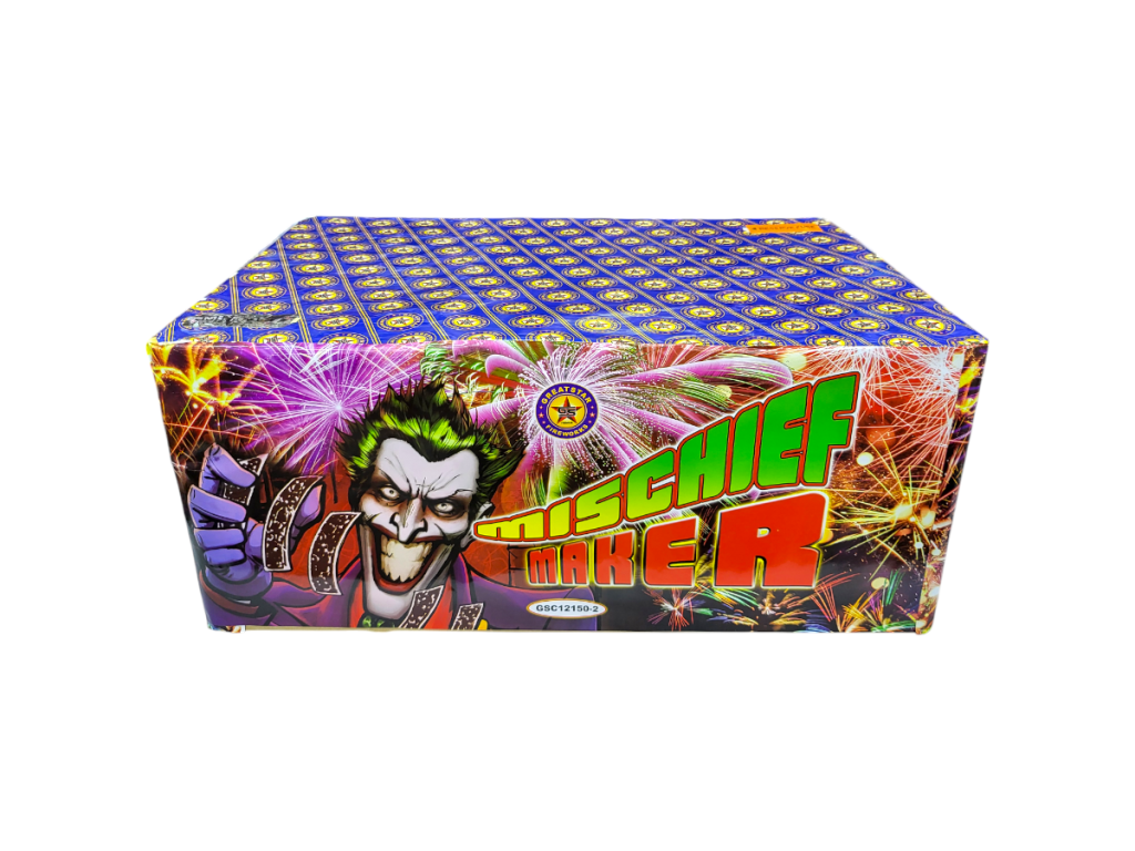 1.2 Inch Mischief Maker 150 Shot Cake-Single – Daya’s Fireworks